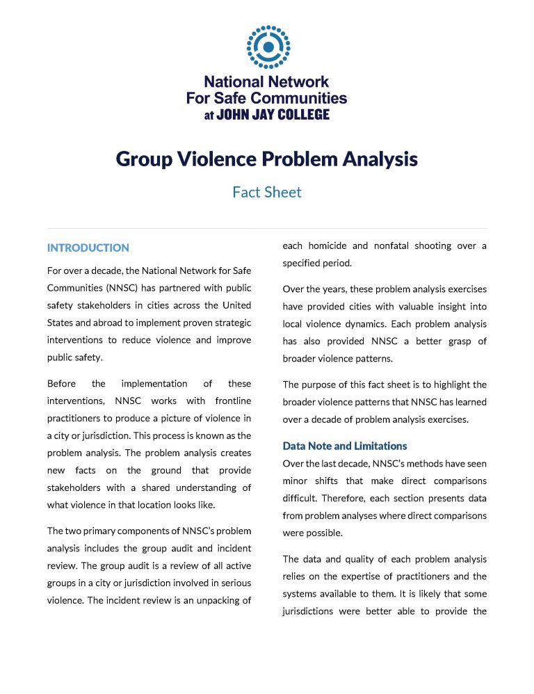 Group Violence Intervention - National Network for Safe Communities (NNSC)