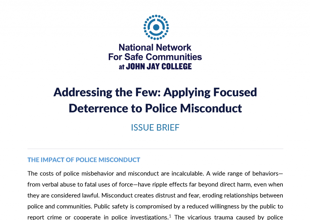 Addressing the Few: Applying Focused Deterrence to Police Misconduct ...